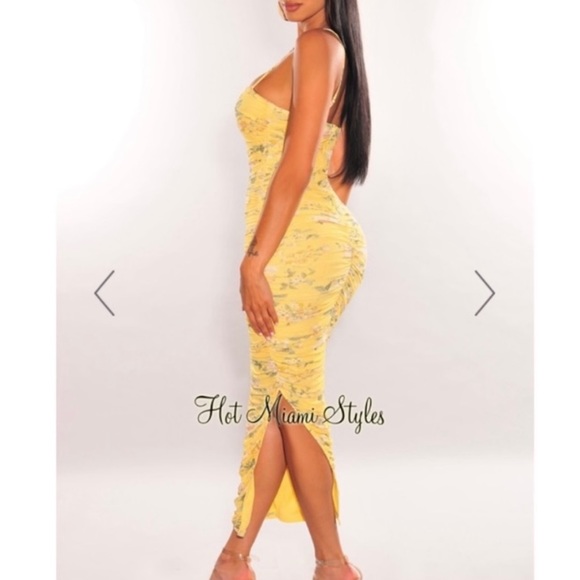 Hot Miami Styles | Dresses | Hot Miami Styles Floral Ruched Dress ...